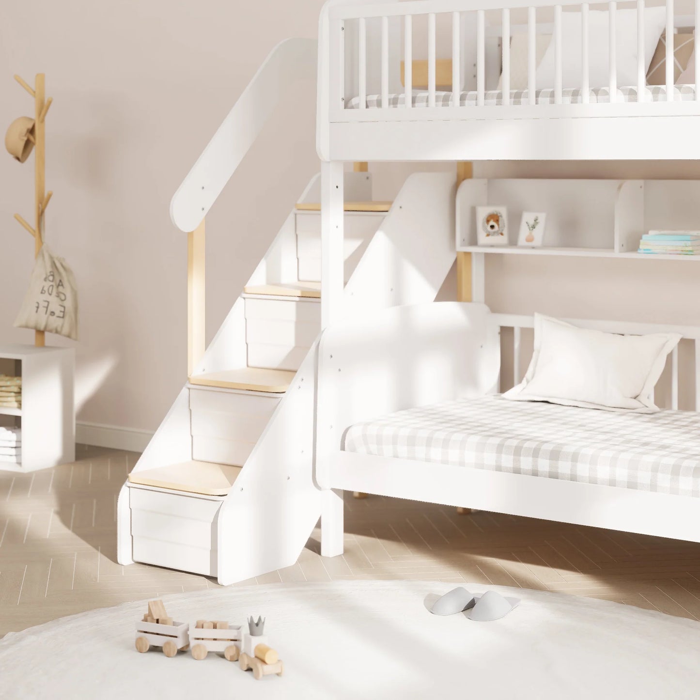 Matilda Single Bunk Bed With Storage Staircase – Suteki